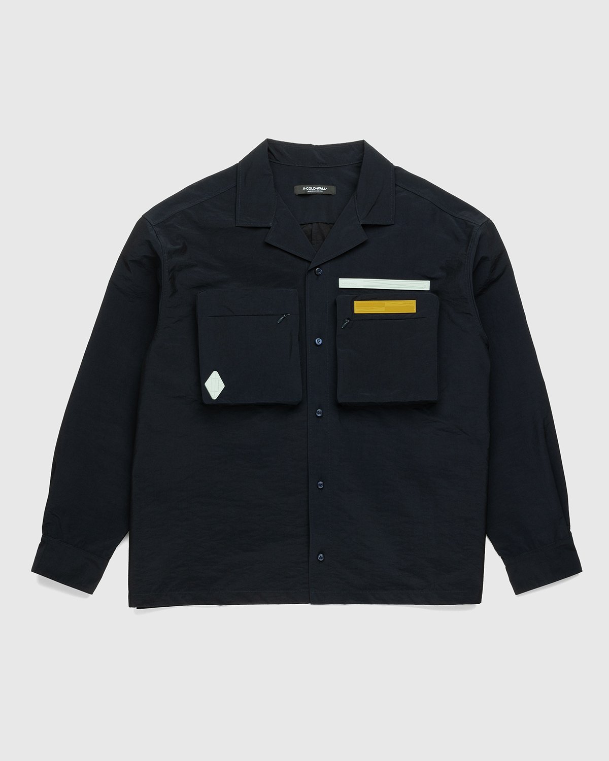 A-Cold-Wall* – Cuban Collar Shirt Navy | Highsnobiety Shop
