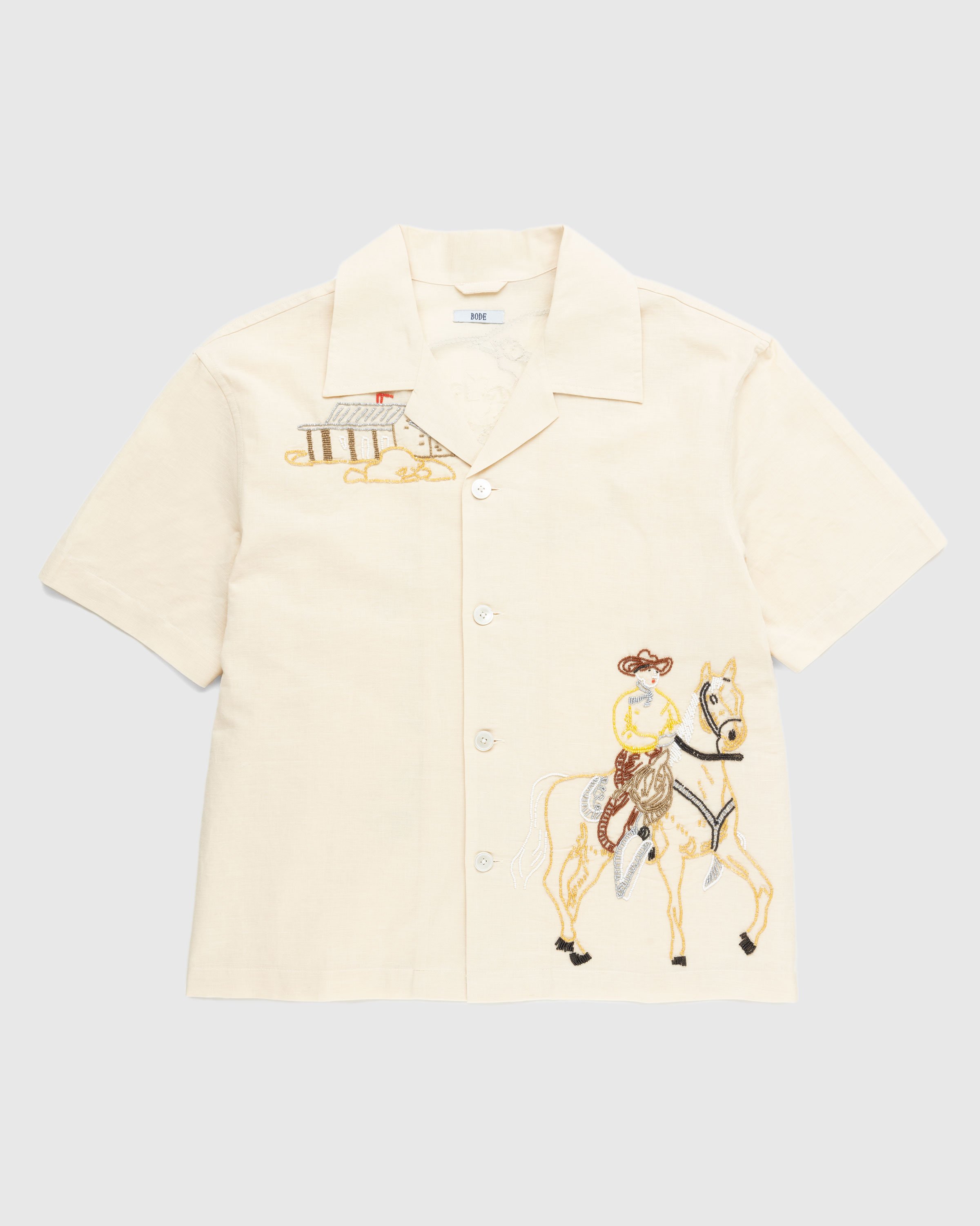 Bode – Beaded Buckaroo Short-Sleeve Shirt White | Highsnobiety Shop