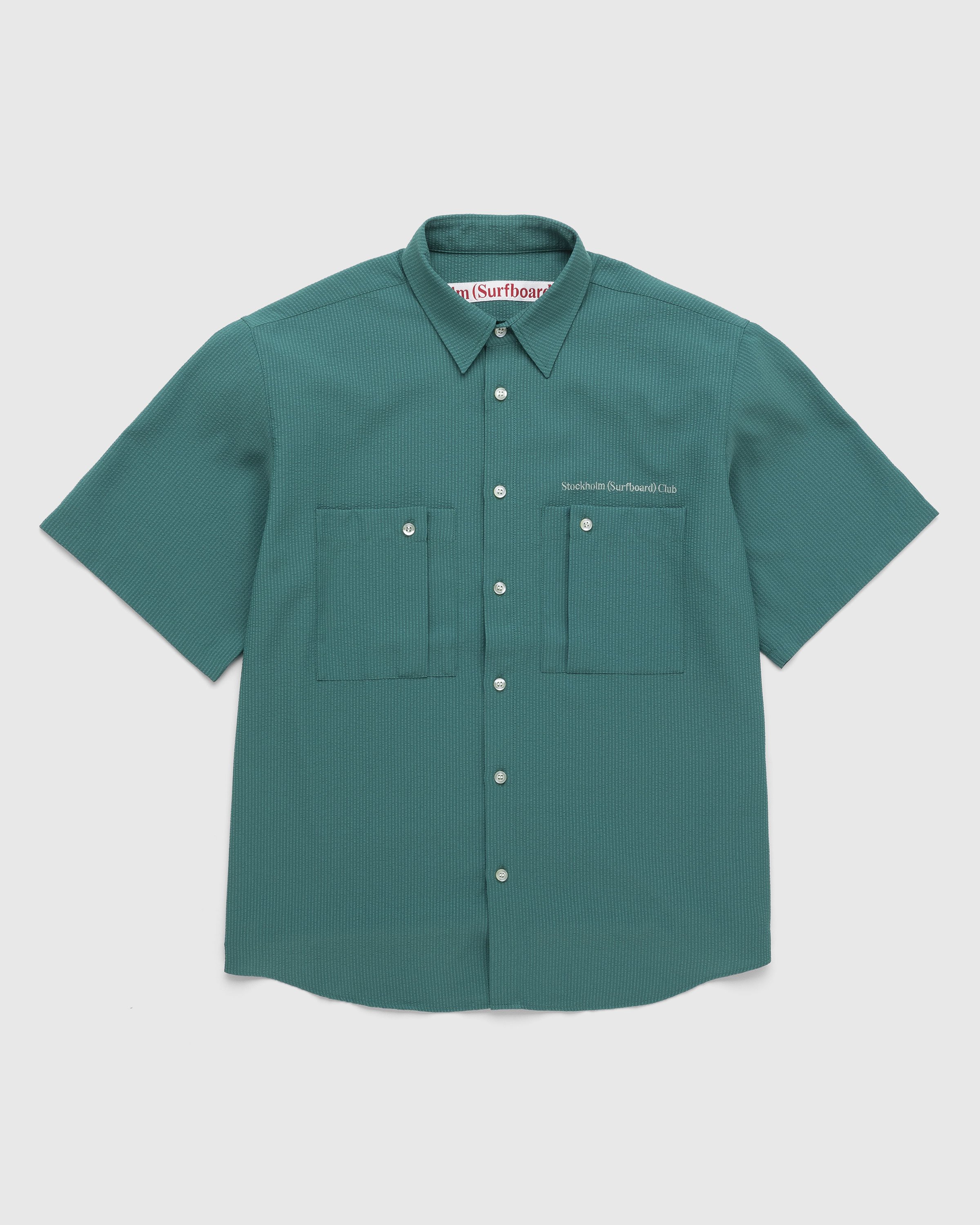Stockholm Surfboard Club – Seersucker Button-Up Shirt Pear ...